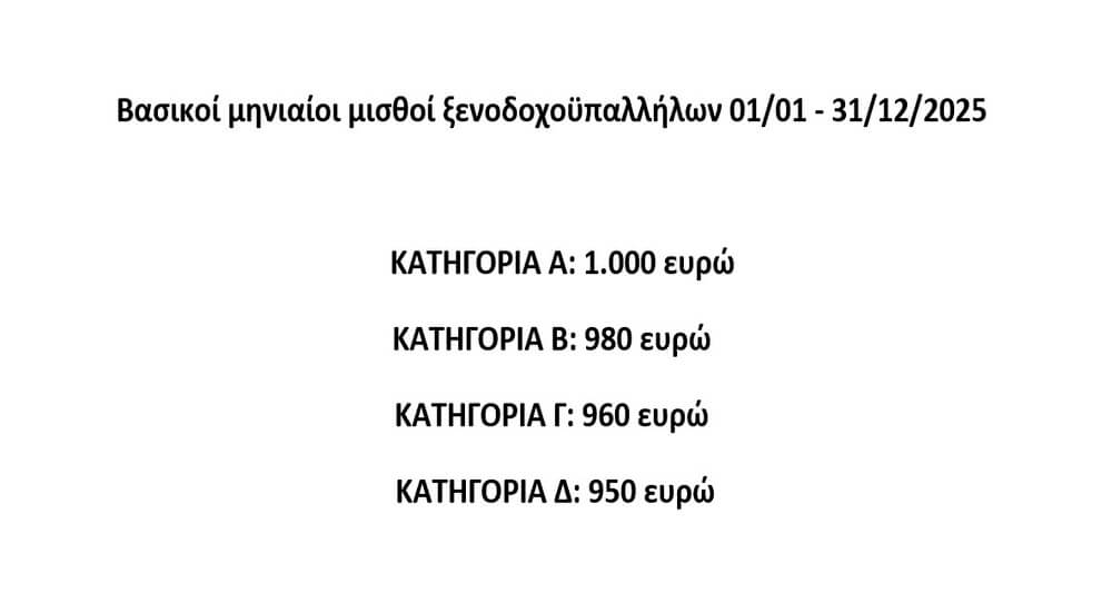 Τι περιλαμβάνει η νέα συλλογική σύμβαση εργασίας των ξενοδοχοϋπαλλήλων ...